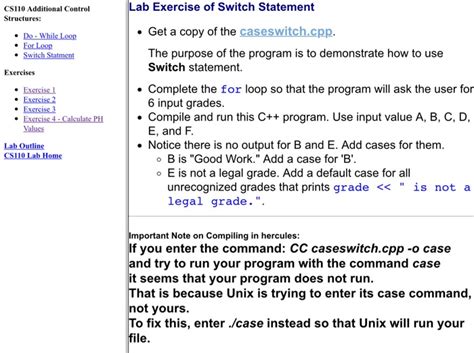 Solved Cs110 Additional Control Structures • Do While
