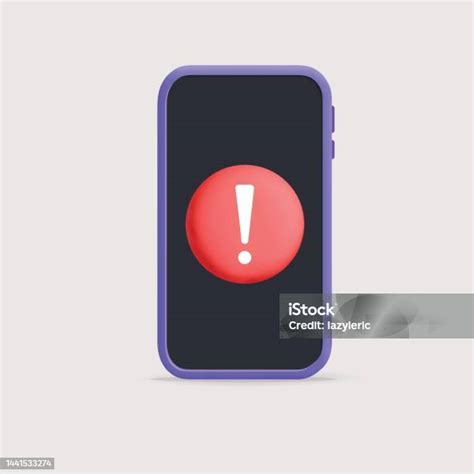3d 벡터 만화 렌더링 휴대 전화 위험 메시지 알림 또는 오류 경고 표시 포스터 그림 스팸 전화에 대한 스톡 벡터 아트 및 기타 이미지 스팸 전화 3차원 형태 문제