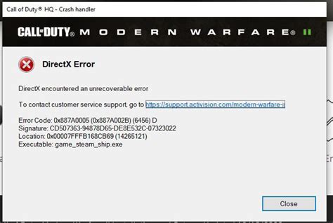 Mw2 Directx Error Every Launch Gpu All Up To Date Rmodernwarfareii