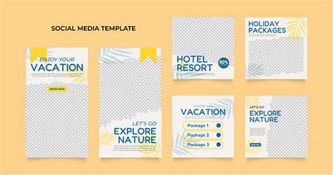 소셜 미디어 템플릿 배너 여행 및 휴가 서비스 프로모션 완전히 편집 가능한 사각형 포스트 프레임 퍼즐 유기농 판매 포스터 소셜 미디어 아이콘에 대한 스톡 벡터 아트 및 기타