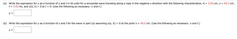 Solved A Write The Expression For Y As A Function Of X And Chegg Com
