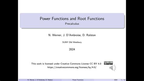 Precalculus Lecture 02b Power Functions And Root Functions Youtube