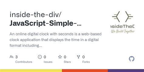 GitHub Inside The Div JavaScript Simple Projects Digital Clock An Online Digital Clock With