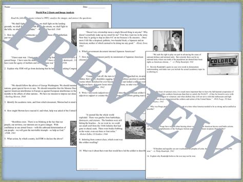 World War 2 Primary Source Analysis Bundle