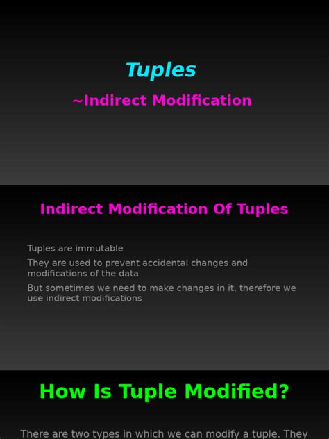 Tuples~indirect Modification Pdf