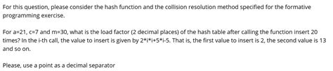 Solved For This Question Please Consider The Hash Function And The