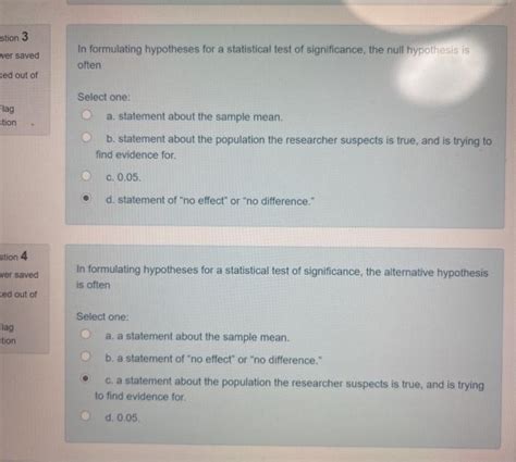 Solved In Formulating Hypotheses For A Statistical Test Of