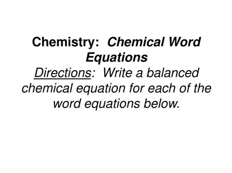Ppt Write Out The Symbols Be Sure The Subscripts Are Correct