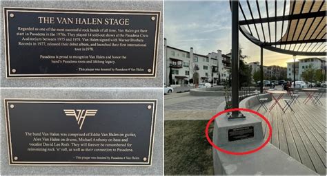 Permanent Plaques Honoring Van Halen Installed In Pasadena Park Pasadena Now