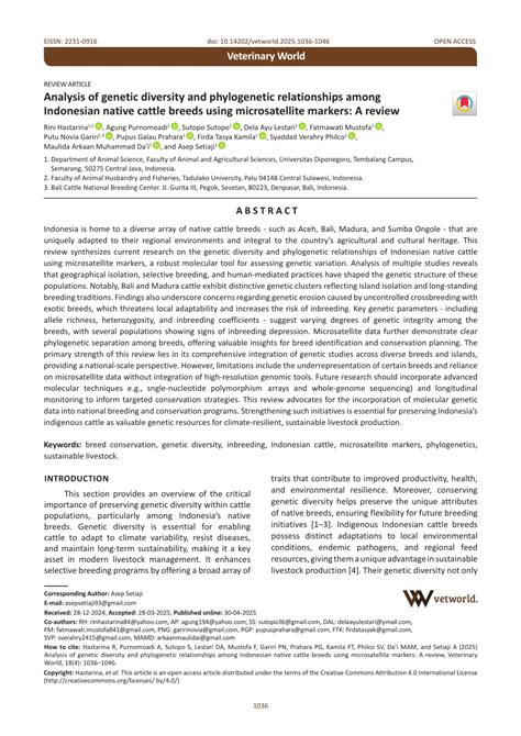 Pdf Analysis Of Genetic Diversity And Phylogenetic Relationships Among Indonesian Native