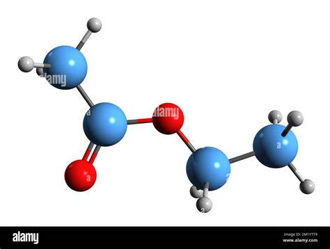 3d Image Of Ethyl Acetate Skeletal Formula Molecular Chemical Structure Of Ethyl Ethanoate