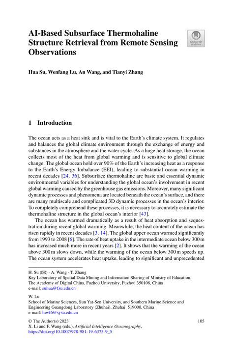 Pdf Ai Based Subsurface Thermohaline Structure Retrieval From Remote Sensing Observations