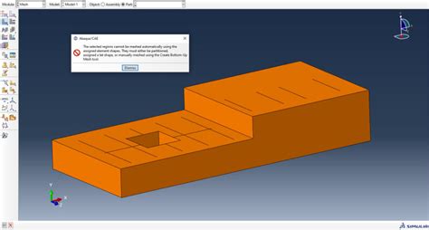Why Cannot I Mesh This Part Dassault Abaqus Fea Solver Eng Tips