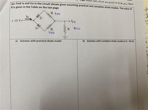 solved q1 find ix and vo in the circuit shown given