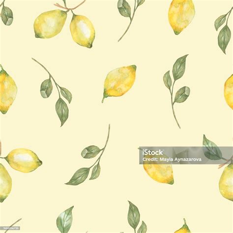 수채화 레몬 원활한 패턴입니다 노란색 감귤류 과일 배경입니다 시칠리아 레몬 잎과 꽃 중립적인 트렌디한 색상의 열대 레몬 그림 0명에 대한 스톡 벡터 아트 및 기타 이미지