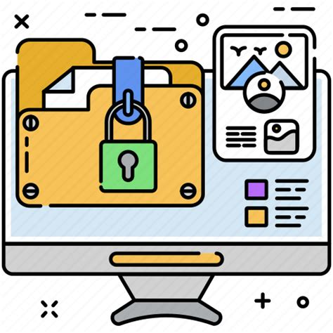 Data Protection Folder Locking Audit Paper Minimization Icon Data Protection Folder Locking Audit Paper Minimization Icon