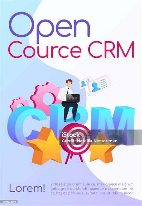 Open Source Crm Poster Template Vektor Datar Kustomisasi Perusahaan