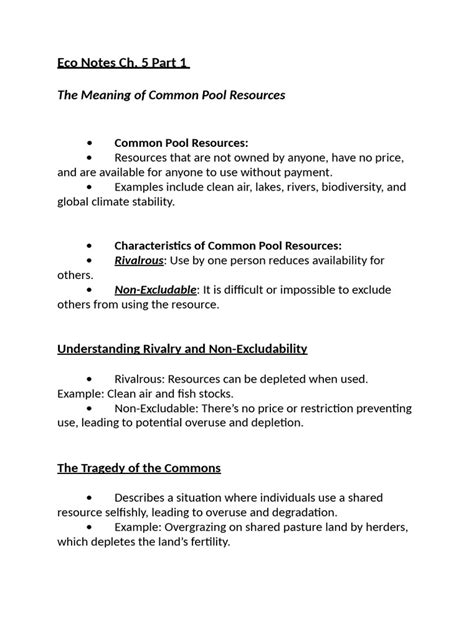 Eco Notes Ch 5 Part 1 Pdf Externality Sustainability
