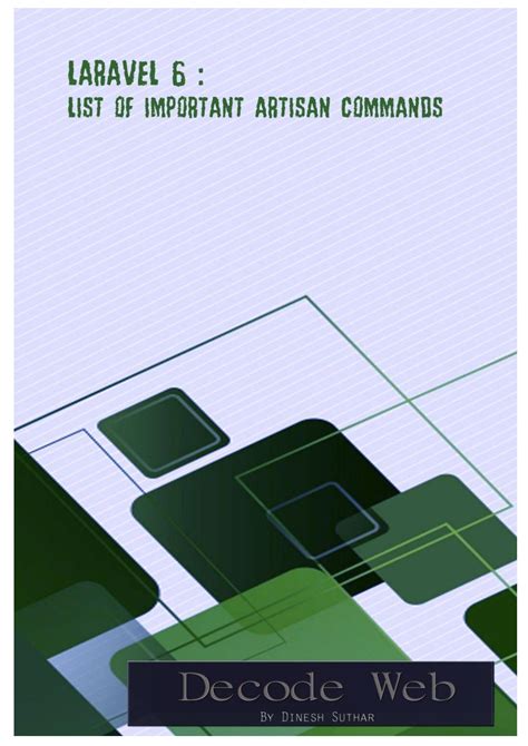 Ebook List Of Important Artisan Commands In Laravel 6 By Decode Web