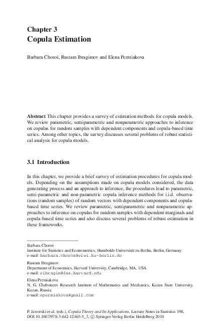 Pdf Copula Estimation