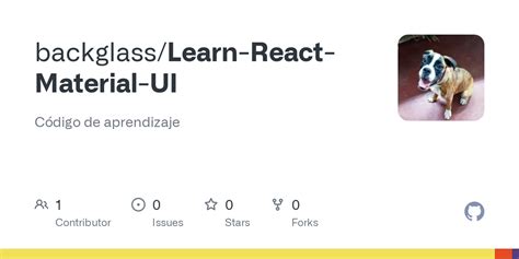 Github Backglasslearn React Material Ui Código De Aprendizaje