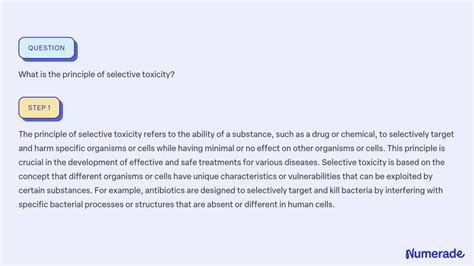 solved what is the principle of selective toxicity