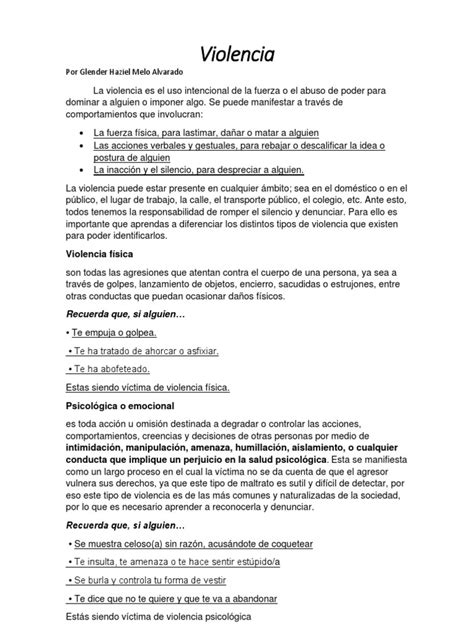 Violencia En General Pdf Violencia Violencia Sexual