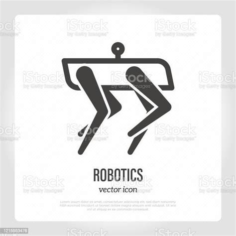 로봇 얇은 선 아이콘입니다 기계 공학 깊은 기술 벡터 그림 건설 기계류에 대한 스톡 벡터 아트 및 기타 이미지 건설 기계류 건설 산업 과학 Istock