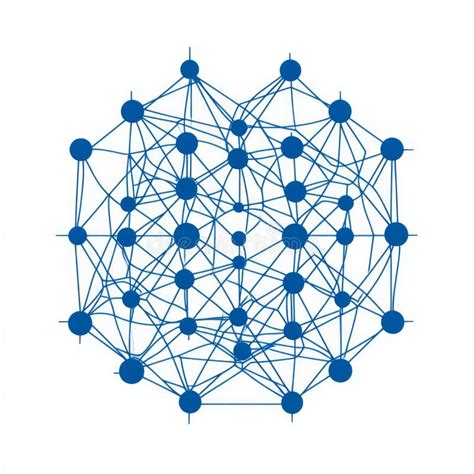 Digital Representation Network Interconnected Points Forming Blue Lines