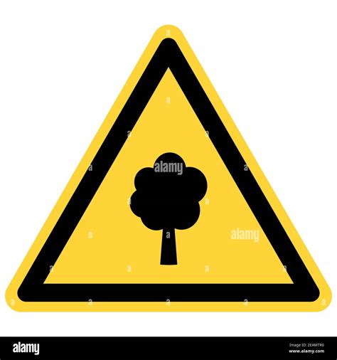Tree And Danger Sign Stock Photo Alamy
