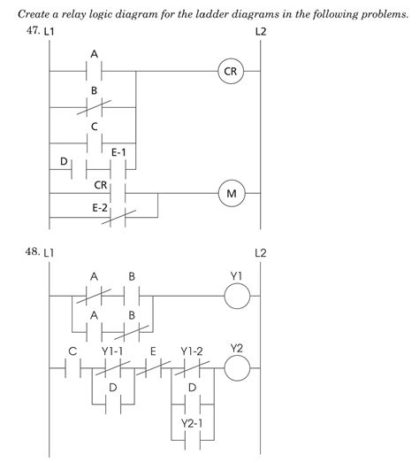 Solved Create A Relay Logic Diagram For The Ladder Diagrams