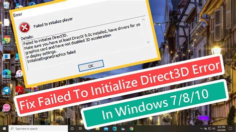solucionar error failed to initialize direct3d en windows mundowin