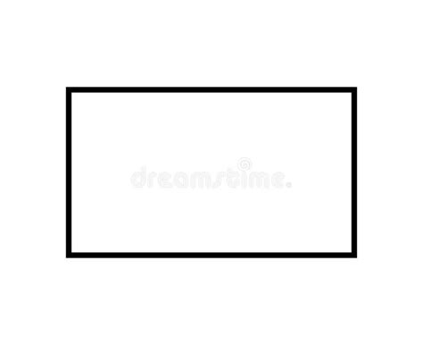 Rectangle Shape Outline Stroke Black Symbol Vector Stock Illustration