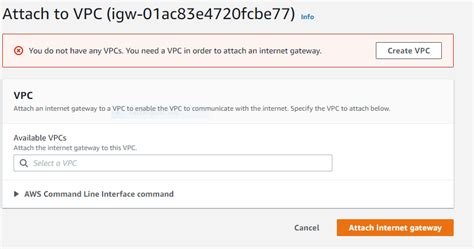 amazon web services aws internet gateway can t see vpc stack overflow