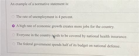 Solved An Example Of A Normative Statement Isthe Rate Of