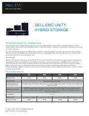 Unity 300 Hybrid Tech Spec Pdf SPECIFICATION SHEET DELL EMC UNITY HYBRID STORAGE The Ultimate
