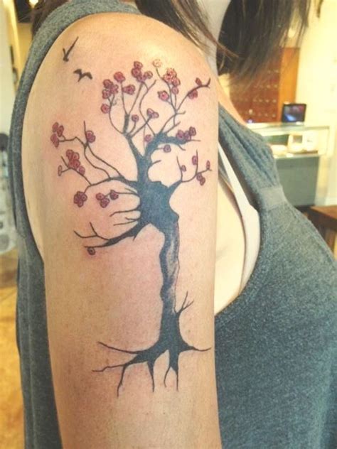 Cherry Blossom Tree With Birds Leaf Tattoos Blossom Trees Cherry Blossom Tree