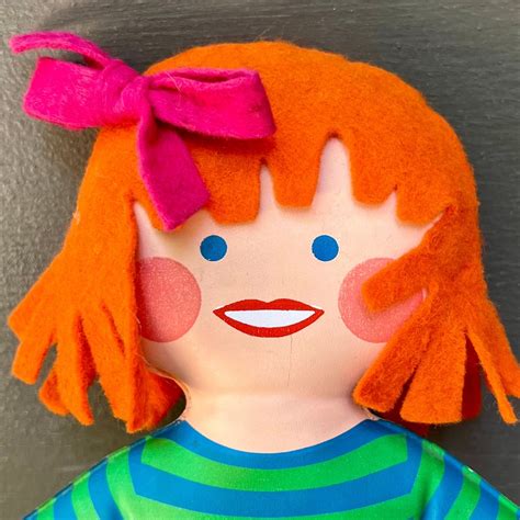 Flatsy Doll By Remco Industries 1971 Striped Foam And Vinyl Girl Red