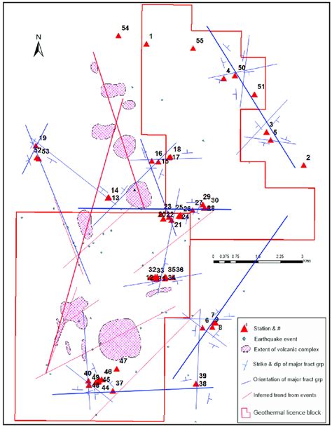 Summary Map Showing Orientation And Dip Of Major Fracture Groups In The