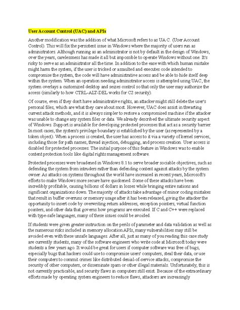 User Account Control Uac And Apis User Account Control Uac And