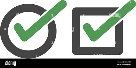 Icon Set Of Round And Square Checkboxes Selection Editable Vector