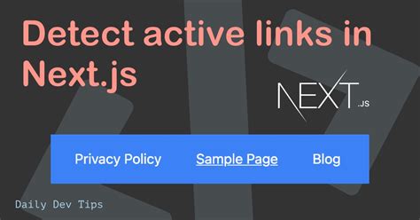 Detect Active Links In Next Js