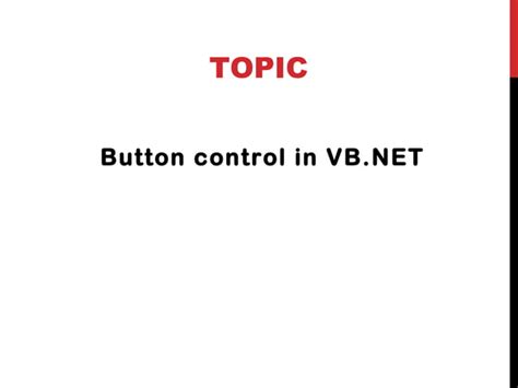 Buttons In Net Visual Basic PPT Programming Languages Computing