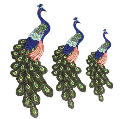 Delicate Peacock Embroidered Applique Patchembroidery Peacock Etsy