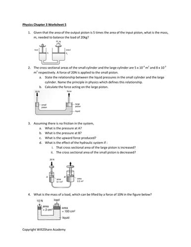 Pascals Principle Worksheet