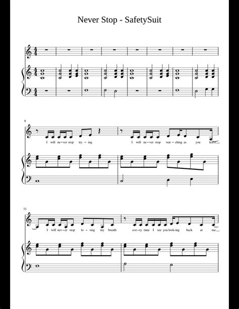 Never Stop Safetysuit Sheet Music For Piano Voice Download Free In