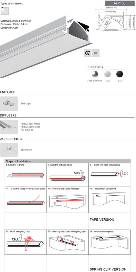 LED Extrusion Diffuser For Cabinet Wardrobe Polarized Lighting