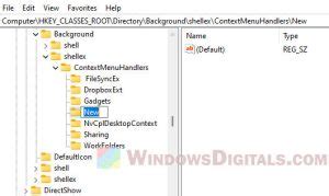 Windows New Folder Missing From Right Click Menu