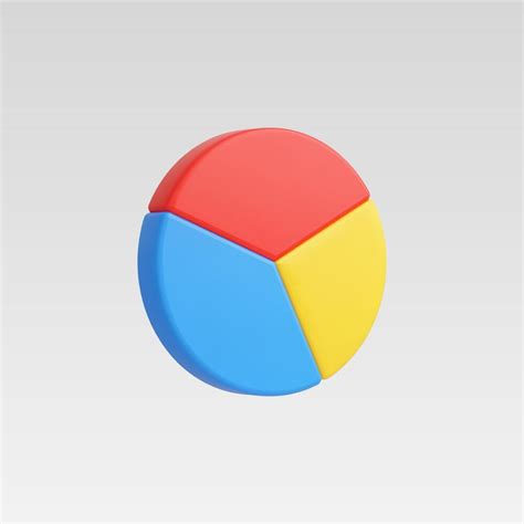 A Vibrant 3d Pie Chart Illustration With Three Distinct Colors