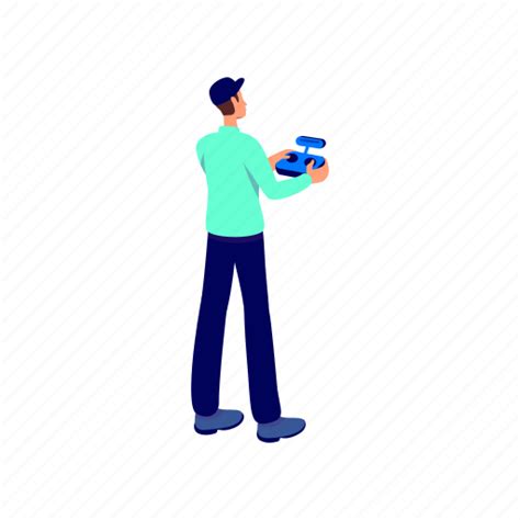 Man Remote Control Controller Worker Employee Illustration Download On Iconfinder